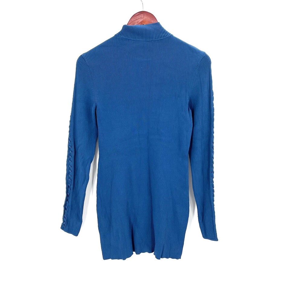 White House Black Market Teal Blue Ribbed Turtleneck Sweater Mini Dress ...