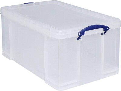 Really Useful 64 Litre Litre Clear Boxes Home Office Storage Box ...