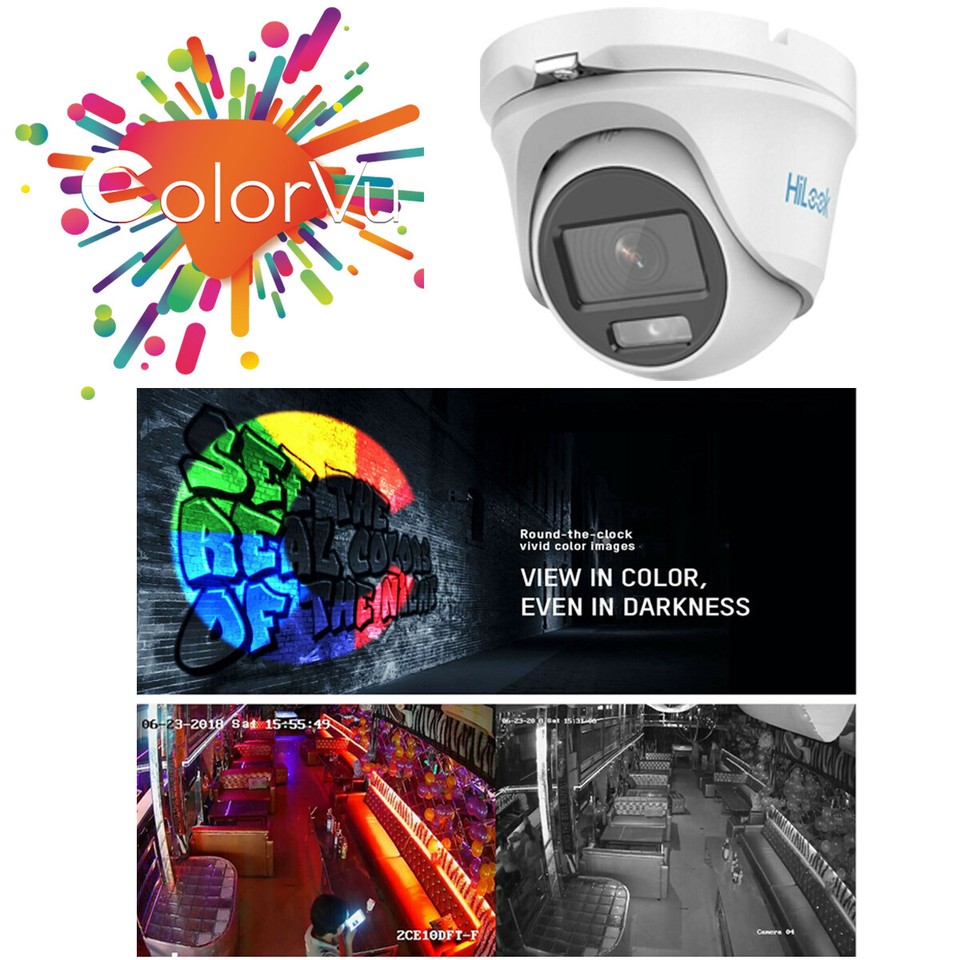 HIKVISION COLORVU CCTV SYSTEM HILOOK 1080P FULL HD NIGHT & DAY COLOR ...