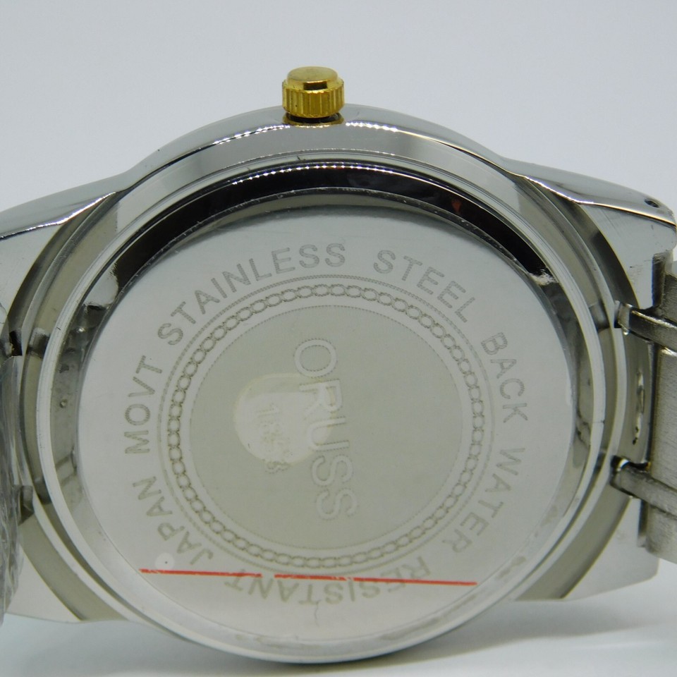 ORUSS 1853 Two Tone Quartz Analog Men's Watch Sz. 7 3/4" New Battery | eBay