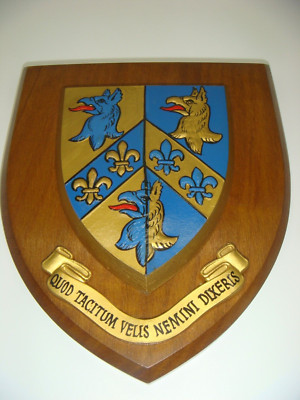 OXFORD UNIVERSITY TRINITY COLLEGE HERALDIC CREST COAT OF ARMS WALL ...