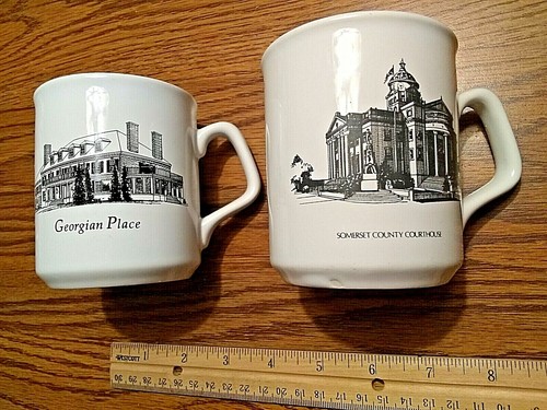 LOT of 2 HISTORICAL SOMERSET COUNTY, PA MUGS, georgian place and ...