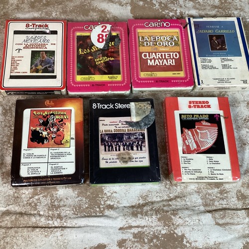 Spanish/Latin Music 8 Track Tapes Lot Of 7 - 6 sealed 1 used tested ...
