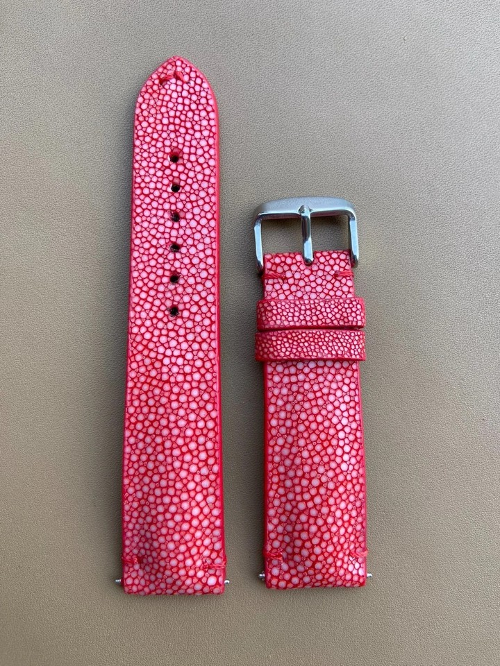 Blaues Rochenleder Uhrenarmband Armband, Größe 18 mm 19 mm 20 mm 21 mm ...