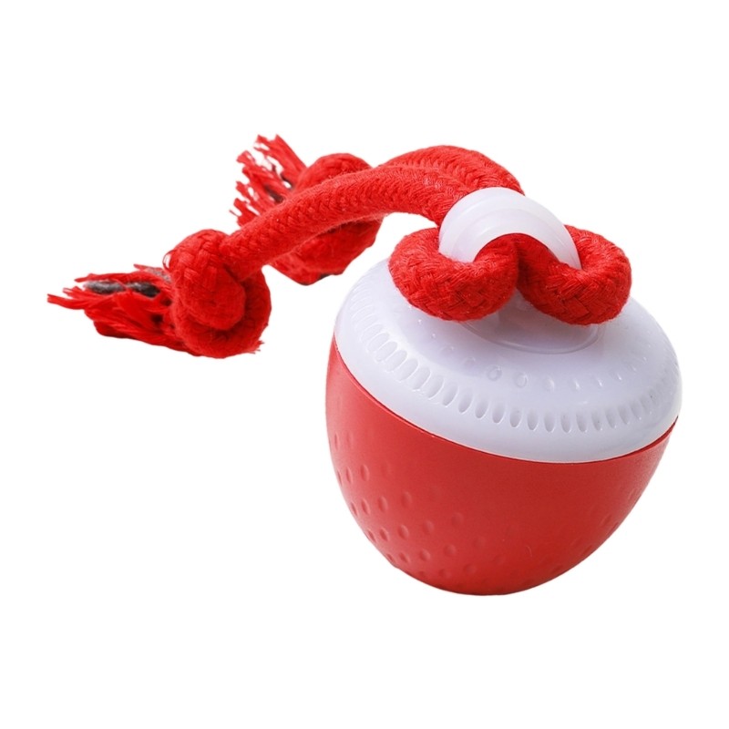 Stress Reduce Dog Toy Ball Automatic Interaction Squeaky Chewable Rope ...