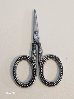 Antique Fancy Victorian Sterling Silver Sewing Scissors Marked On Both ...