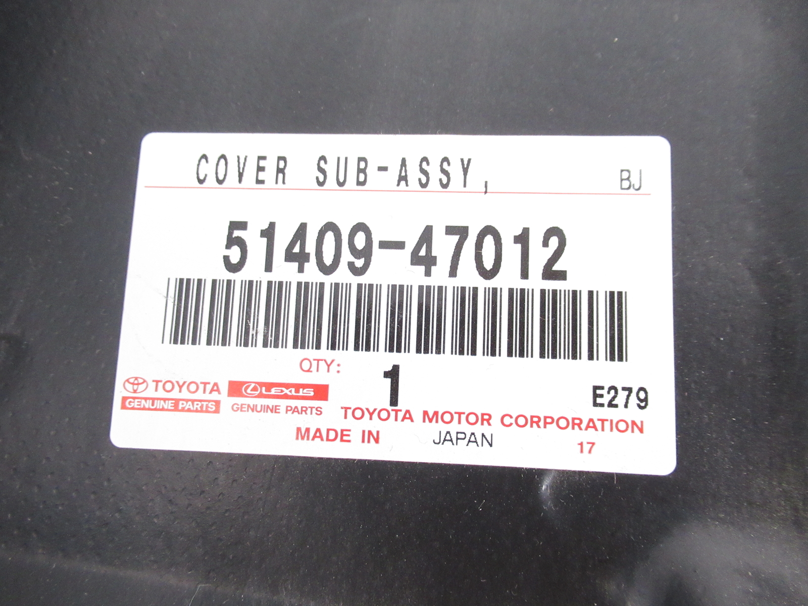Genuine OEM Toyota 51409-47012 Driver Side Engine Splash Shield Under ...