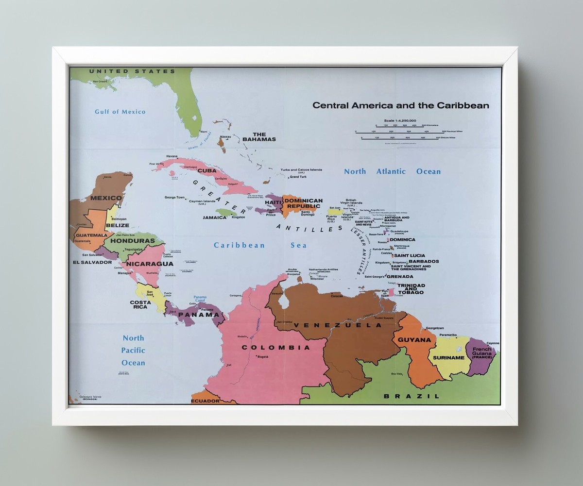 Map Of The Caribbean And Central America