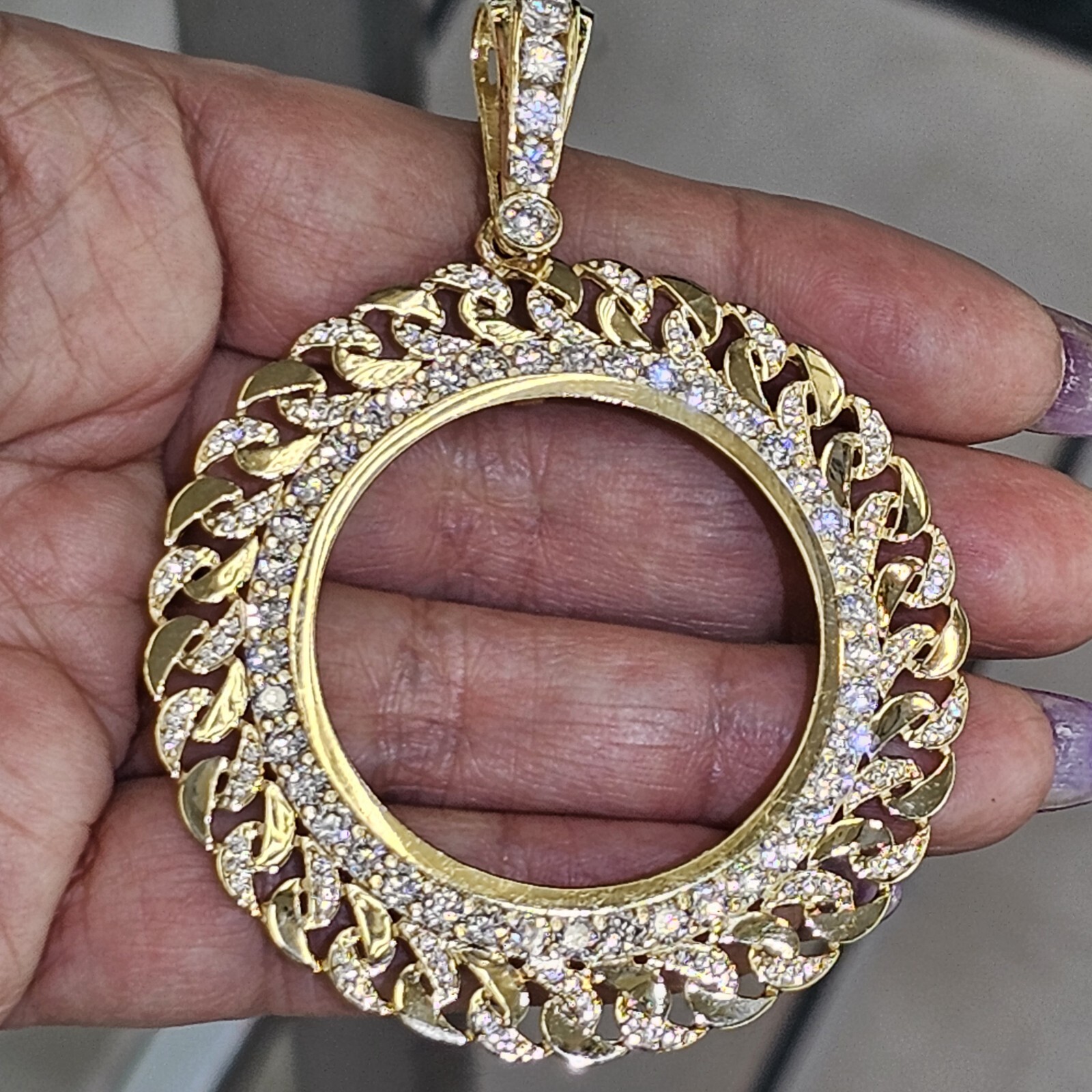 14k solid gold 50 pesos centenario Coin Bezel Frame pendant Heavy | eBay
