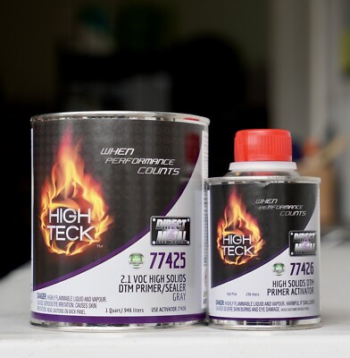 High Teck 77425 2K High Solids DTM Primer/Sealer GRAY QUART Kit w ...