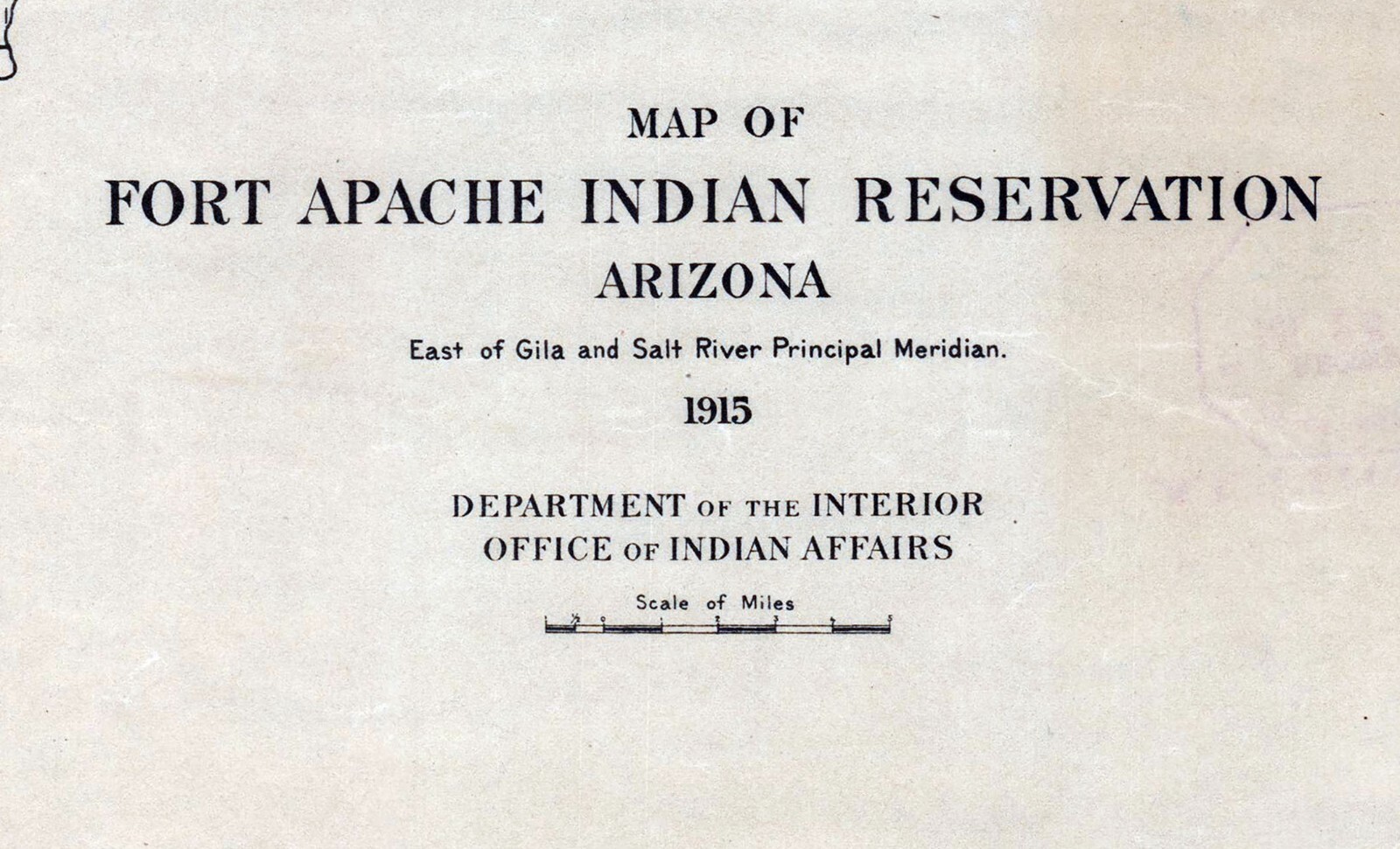1915 Map of Fort Apache Indian Reservation Arizona | eBay