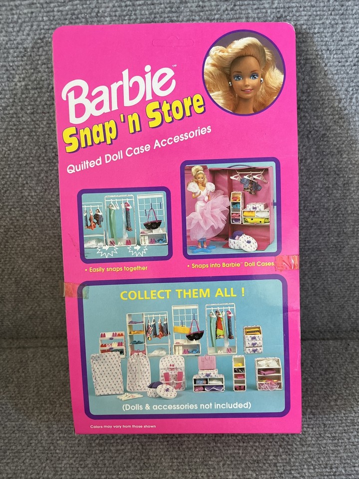 Vintage Barbie Snap 'n Store Quilted Doll Case HTF 90s Organizer NRFB ...