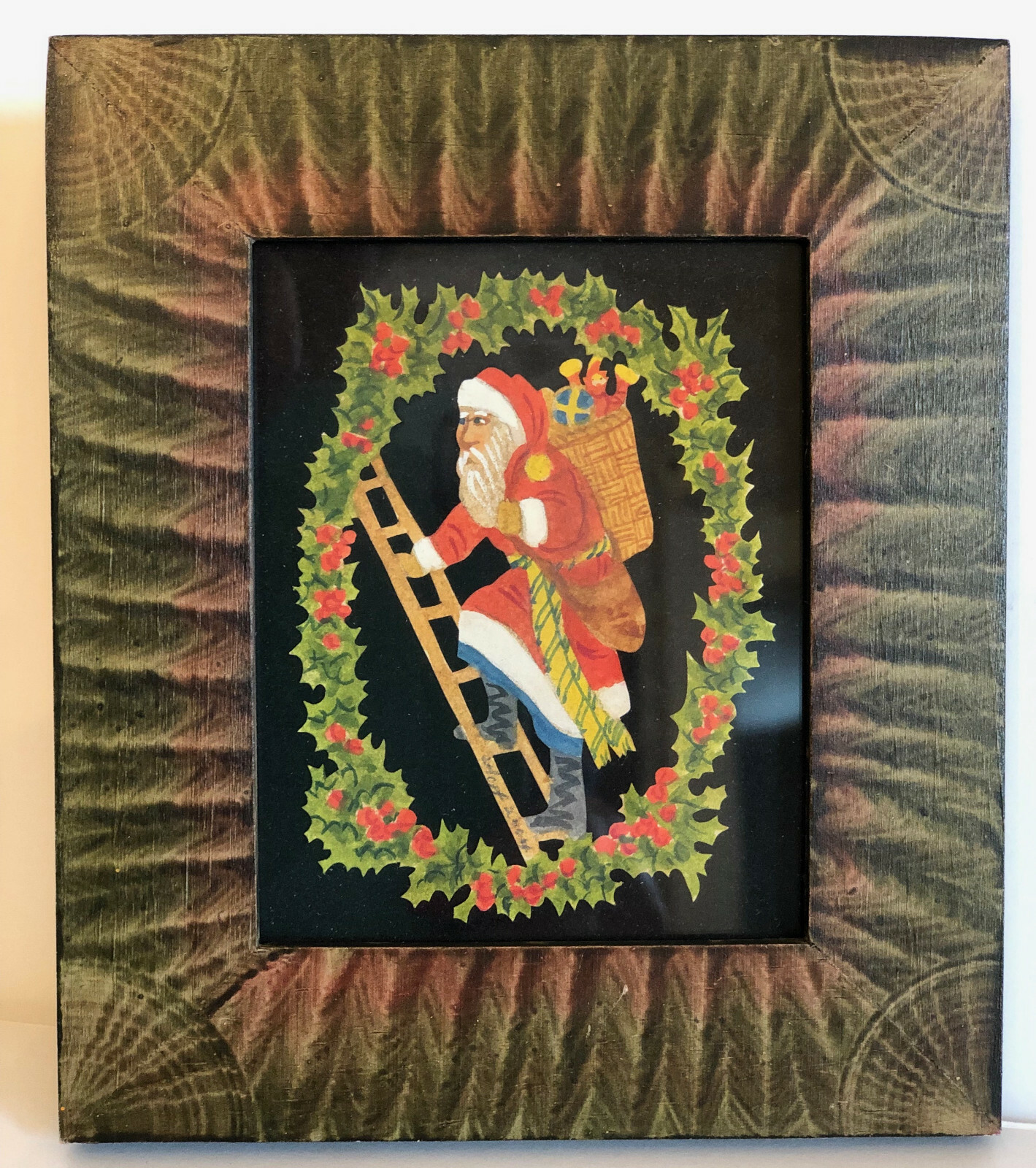 VINTAGE FOLK ART SANTA Scherenschnitte. SCISSOR CUT. BY CLAUDIA HOPF ...