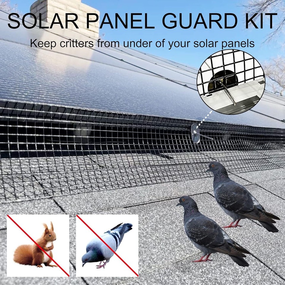 30m Solar Panel Bird Proofing KIT Stainless Steel Mesh /120 Aluminium ...