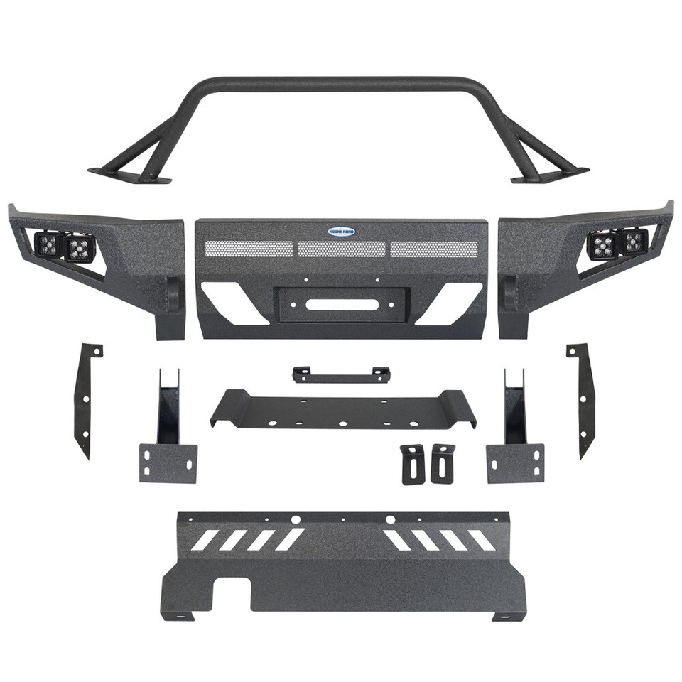 Winch Plate Front Rear Bumper w/ LED Lights Fit Toyota Tacoma 2016-2023 ...