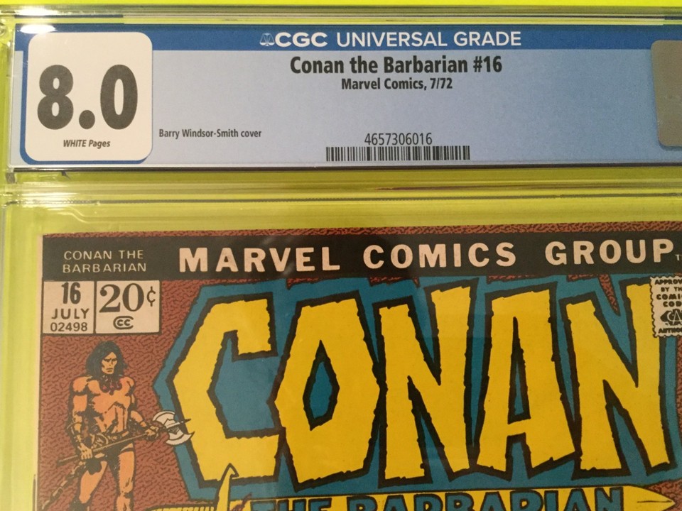 Conan The Barbarian # 16 July 1972 CGC 8.0 White Pages Barry Smith ...