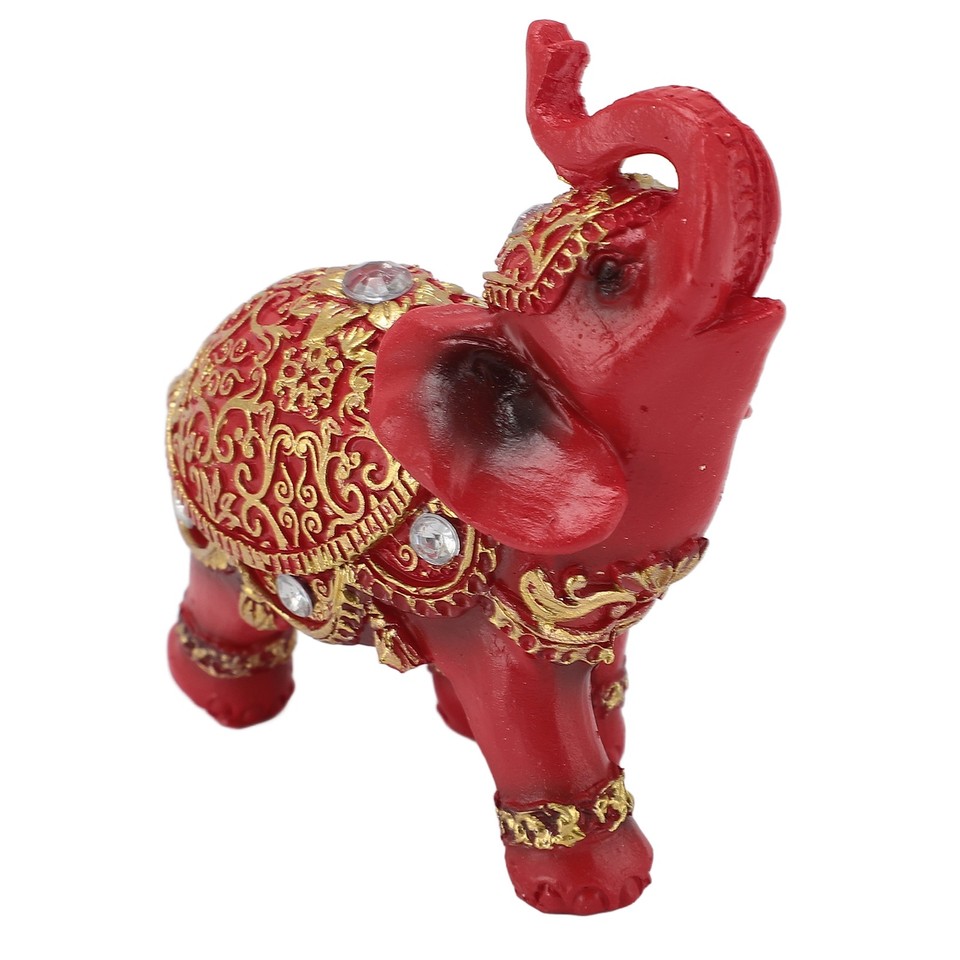 Red S Elephant Statue Wealth Lucky Feng Shui Elephant Figurine Home ...