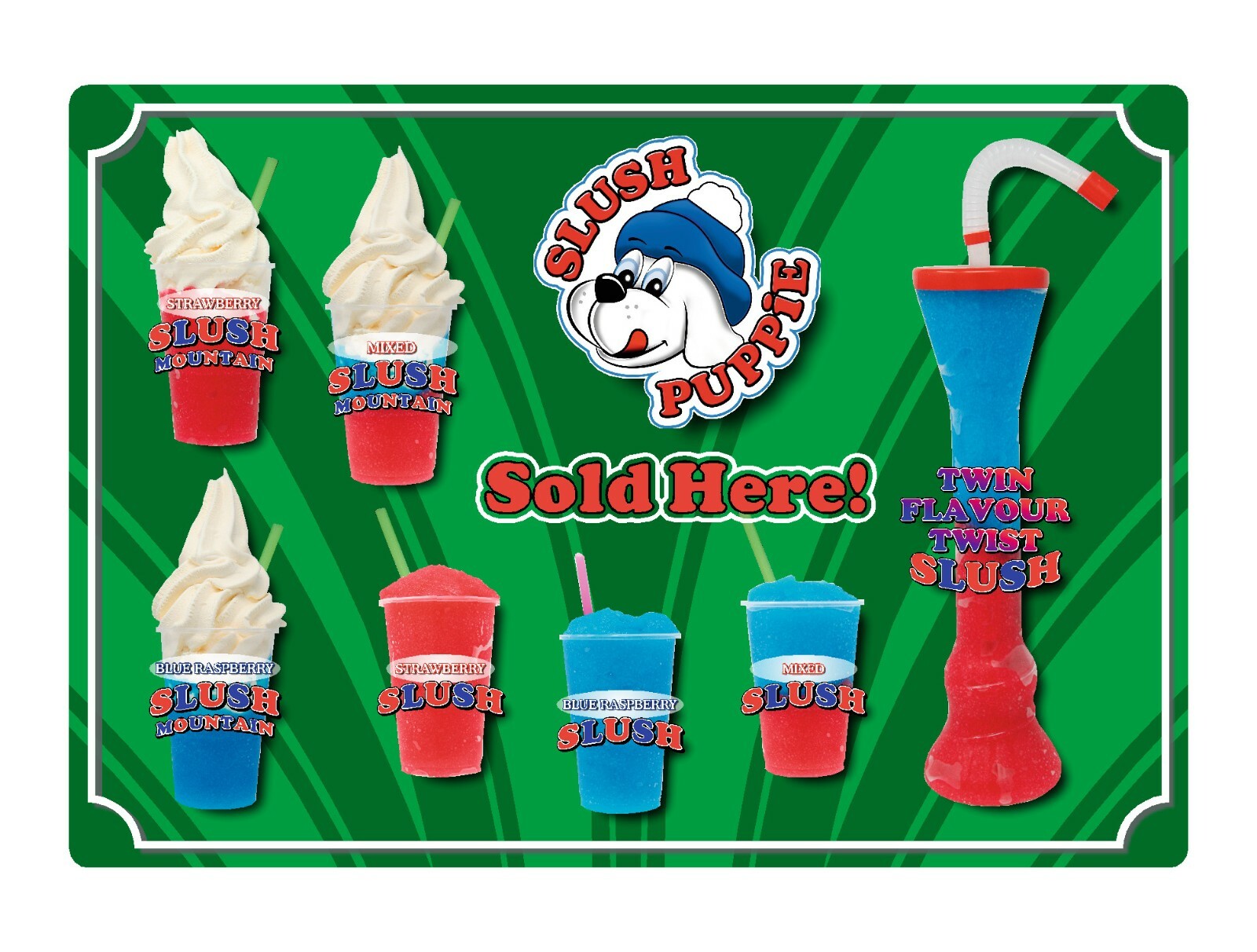 Slush Sold Here Display Sticker Green - Cafe Sign Window Decal Ice ...