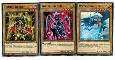 Luster Dragon + Hunter Dragon + WattailDragon YS14 Set 1st mint Yugioh ...