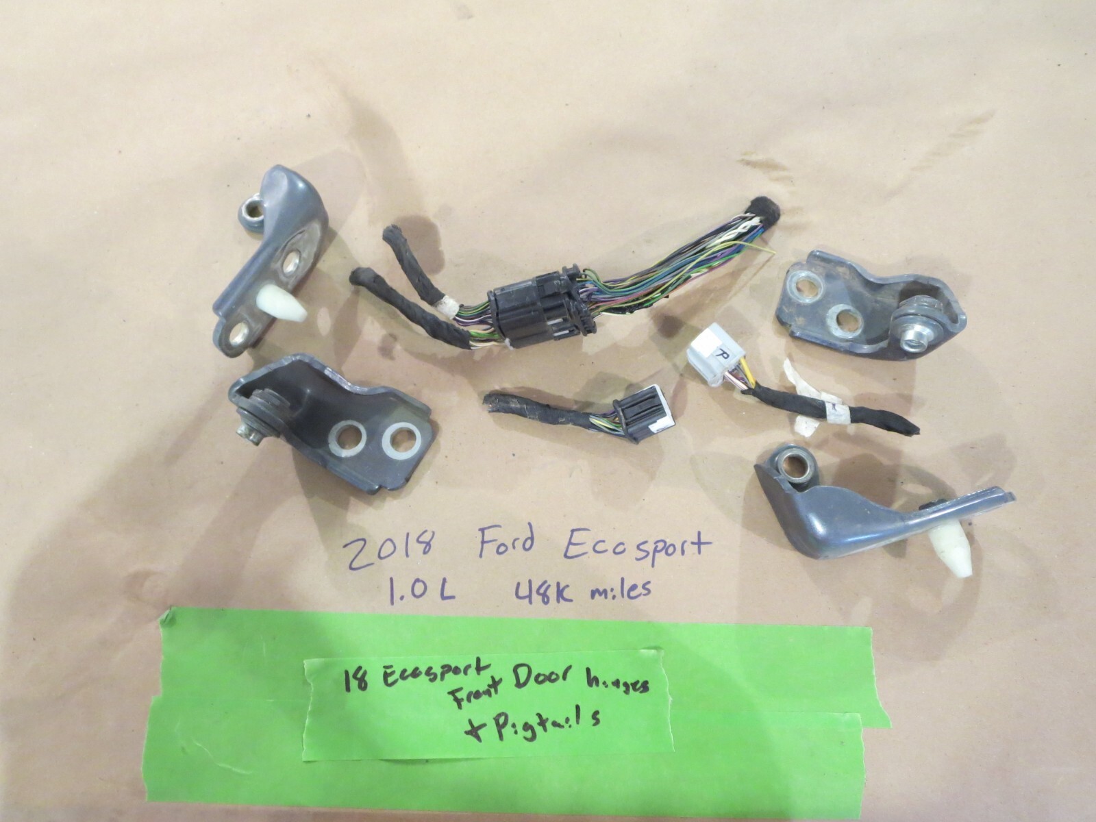 2018 ford ecosport front door hinges and wiring pigtails oem 1.0 2019 ...