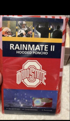 NEW OHIO STATE BUCKEYES Rainmate Hooded Rain Poncho One Size Fits Most ...
