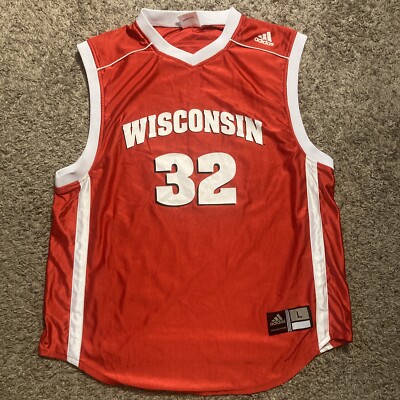 Wisconsin Badgers #32 Adidas NCAA Basketball Red Jersey Size L Large | eBay