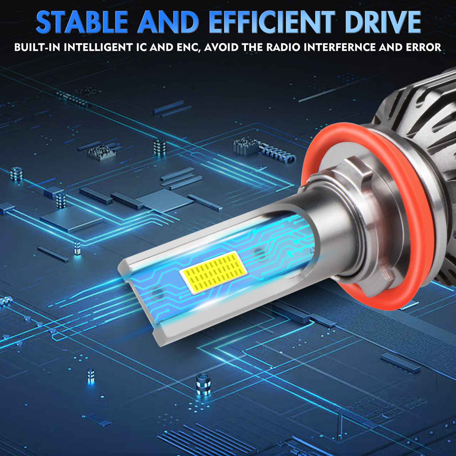 4x LED Headlight For Can-Am Defender HD5 HD8 HD10 Combo Bulbs H11+H11 ...