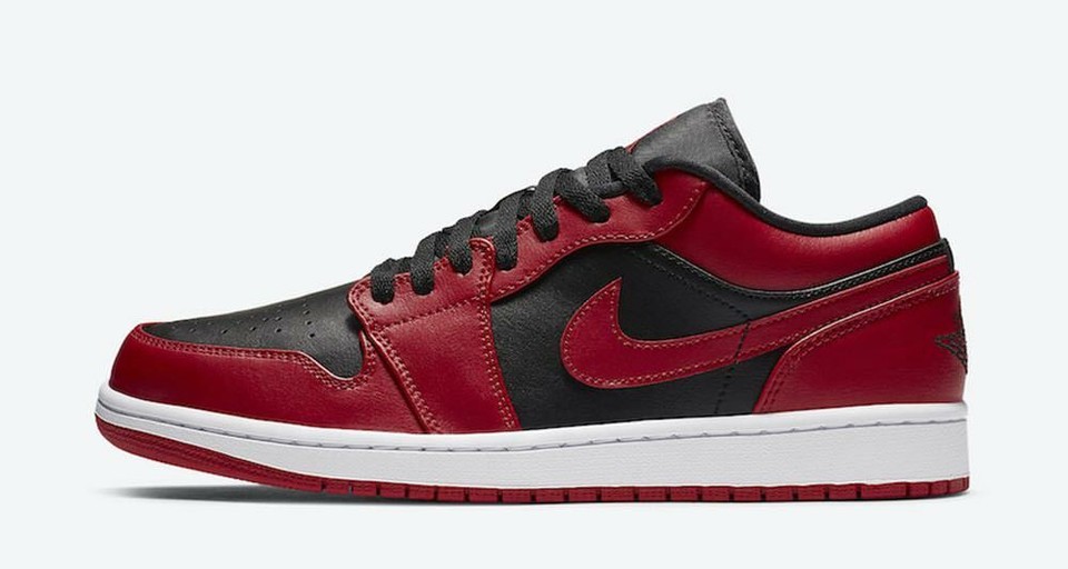 AUTHENTIC AIR JORDAN 1 Low Reverse Bred Gym Red Black Youth GS size | eBay