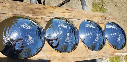 Vw volkswagen vintage bug beetle chrome split oval window kdf hub caps ...
