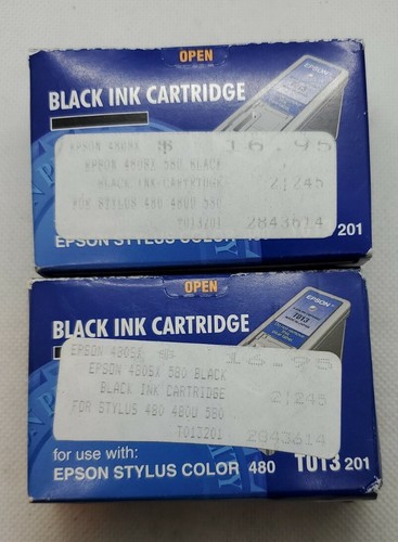 2 Pack New Genuine Epson T013 Black Cartridge T013201 | eBay