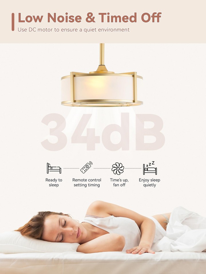 20" Gold Fandelier Ceiling Fans with Lights, Boho Rattan Ceiling Fan ...