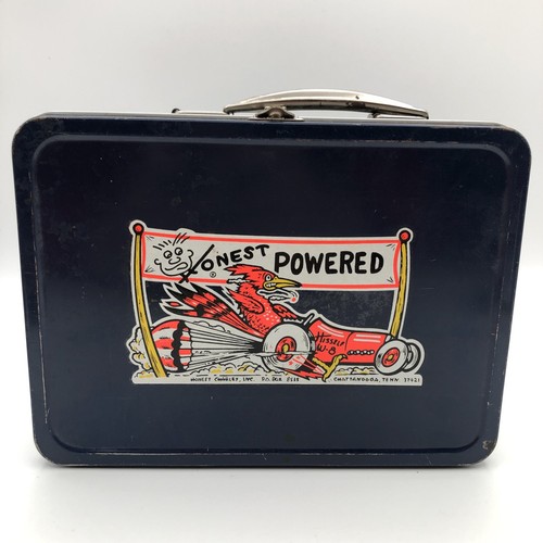 Vintage Honest Charley Hot Rat Rod Powered Blue Metal Lunch Box ...