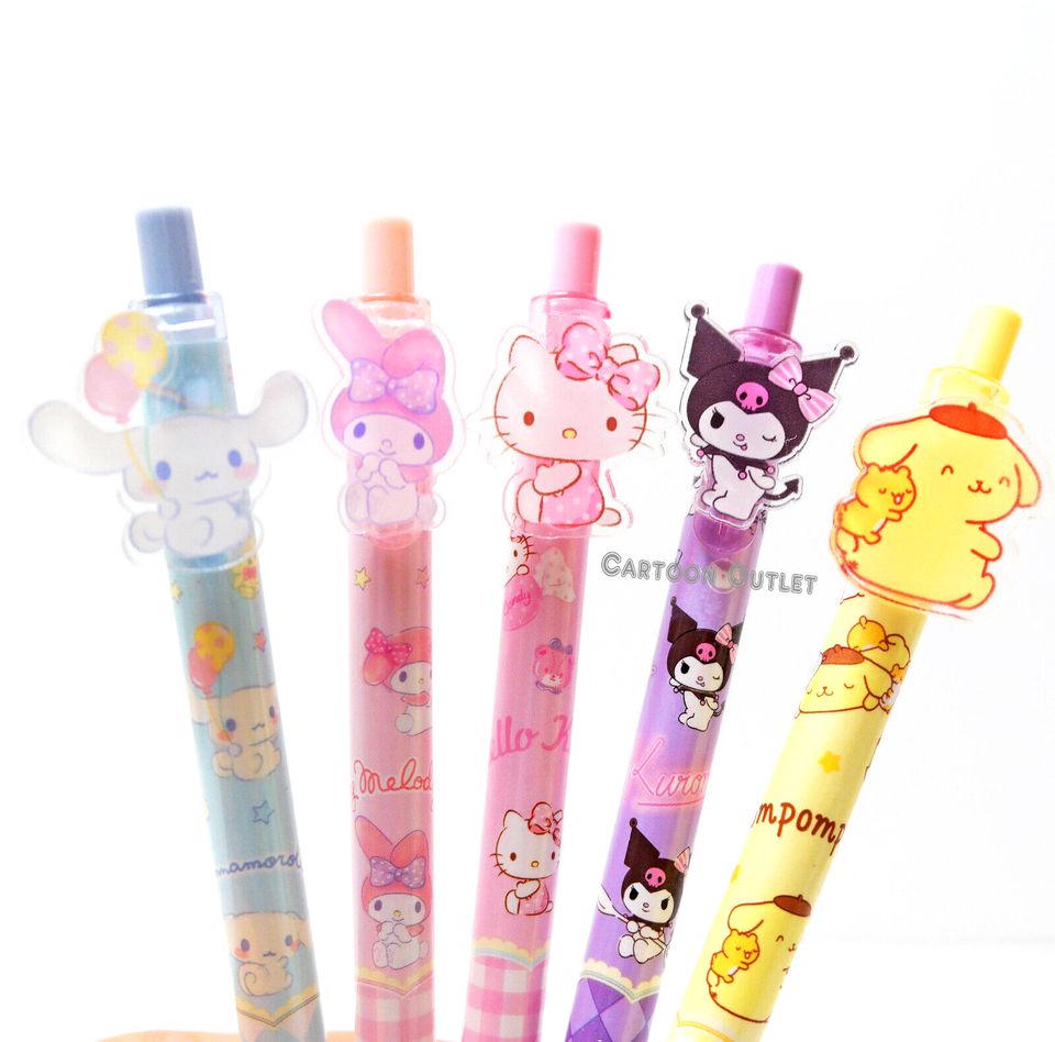 Sanrio Hello Kitty Pen Set 5 pc School Pen Gift Kuromi My Melody ...