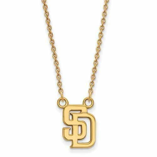 10k Gold San Diego Padres Letters S-D Small Pendant 18 in Necklace | eBay