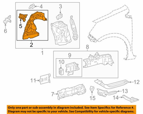 53708-52060 Toyota Apron sub-assy, fender side, lh 5370852060, New ...