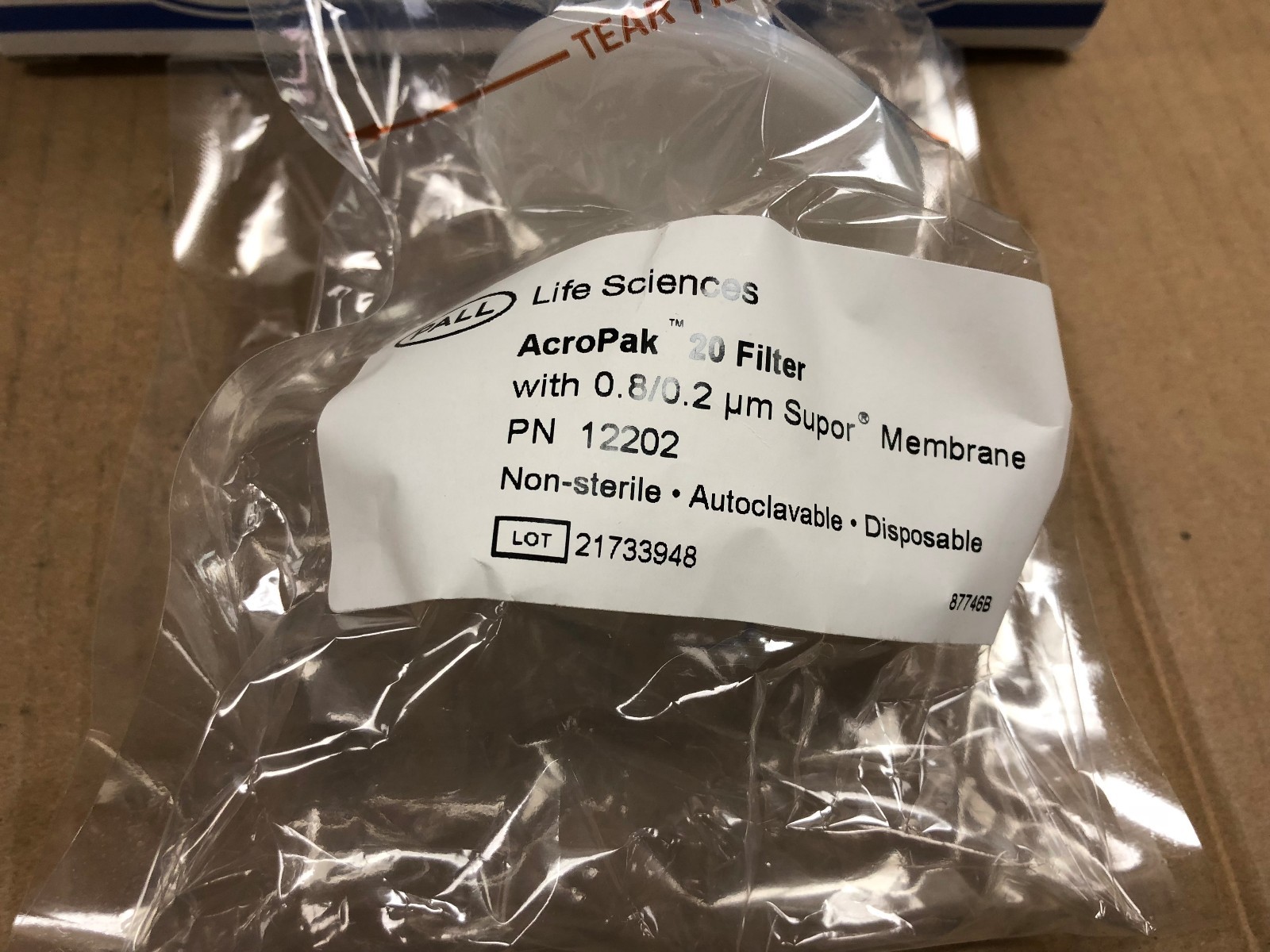 Pall Acropak 20 Filter 0.8/0.2um 12202 Filter with Supor Membrane 3 ...
