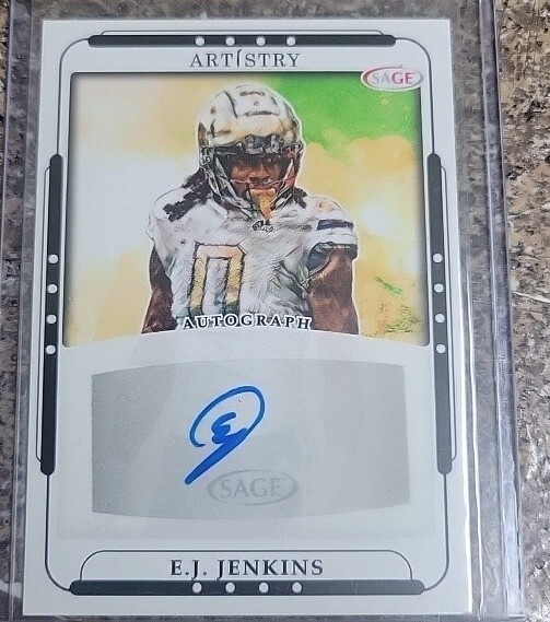 E.J. JENKINS ROOKIE 2023 SAGE ARTISTRY RC/Auto FOOTBALL CARD | eBay