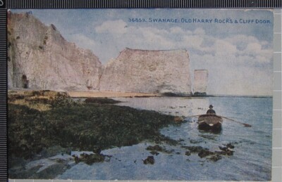 OLD POSTCARD SWANAGE OLD HARRY ROCKS AND CLIFF DOOR | eBay Australia