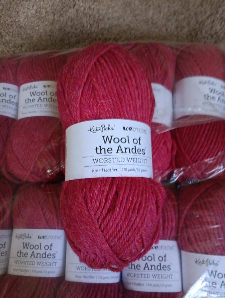 Knit Picks Wool Of The Andes Lot Of 11 Rose Heather Destash | eBay