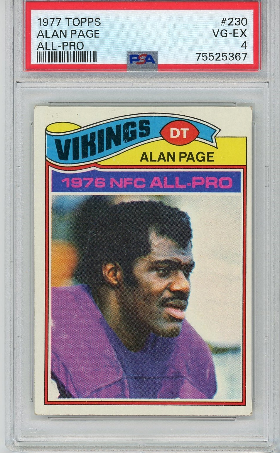 1977 Topps #230 ALAN PAGE - HOF Minnesota Vikings - PSA 4 | eBay