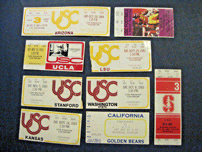 1980s USC ticket stubs UCLA/Bears/Stanford/LSU/Washington/Kansas ...