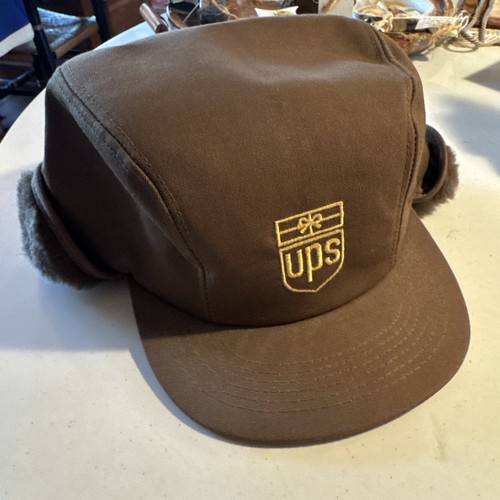 Vintage UPS Hat Winter Lined Fold Down Made In USA 80’s Trapper | eBay