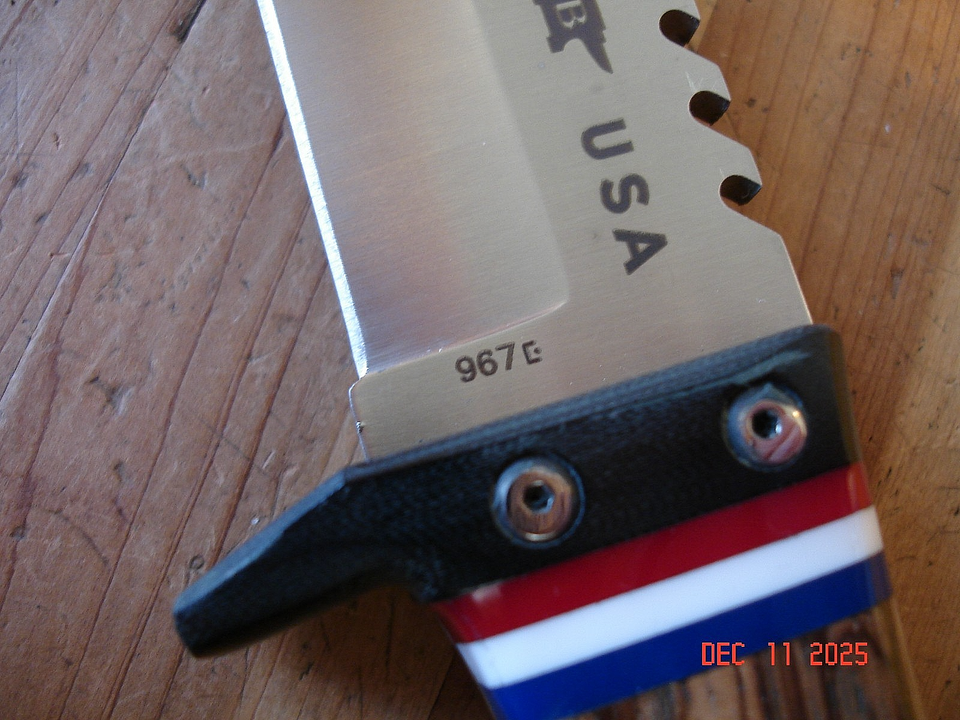 JOE HOUSER CUSTOM BUCK KNIFE 967 ADAPTER 154CM BLADE BOCOTE WOOD HANDLE ...
