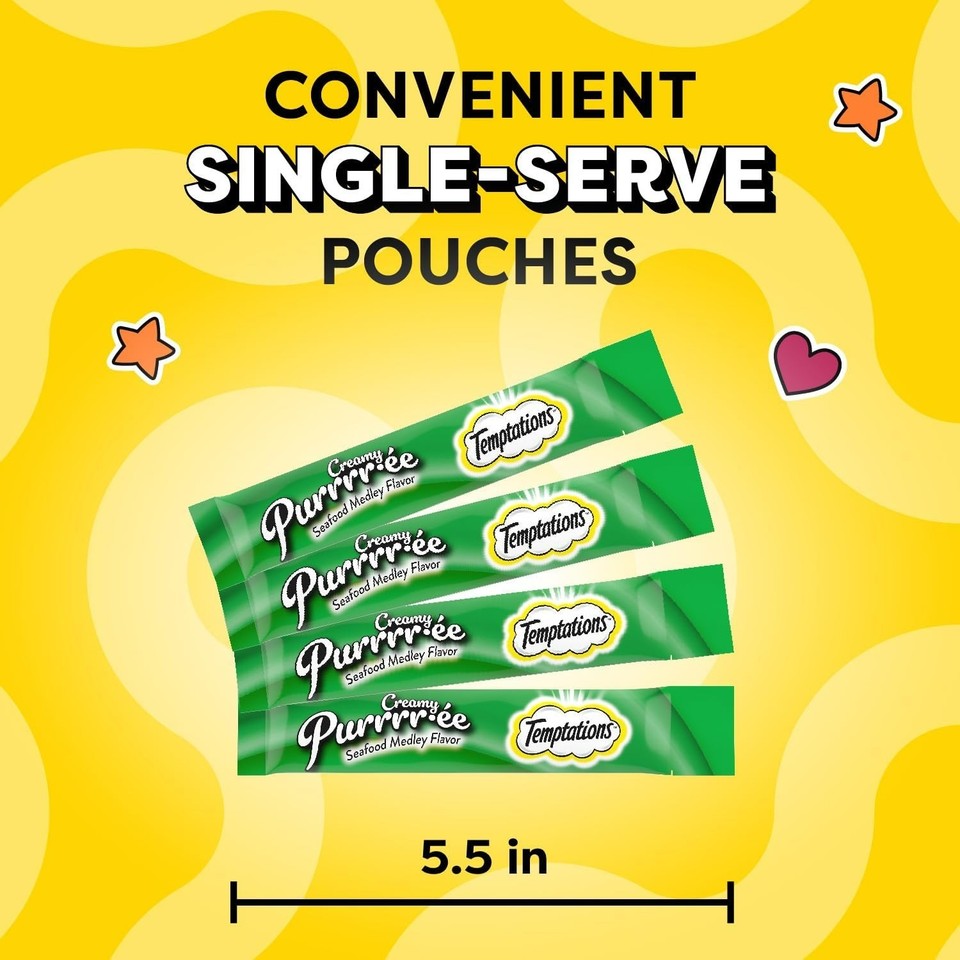 Creamy Puree Squeezable Lickable Cat Treats, Wet Cat Treats with Salmon ...