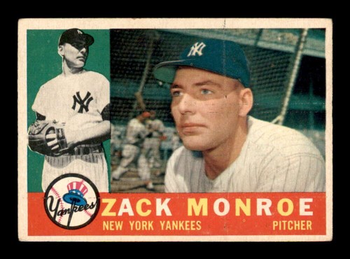 1960 Topps #329 Zack Monroe VG/VGEX X3159182 | eBay
