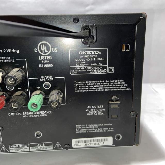 Onkyo Ht-r640 5.1 Channel HDMI Dolby Pro Logic Receiver for sale online ...