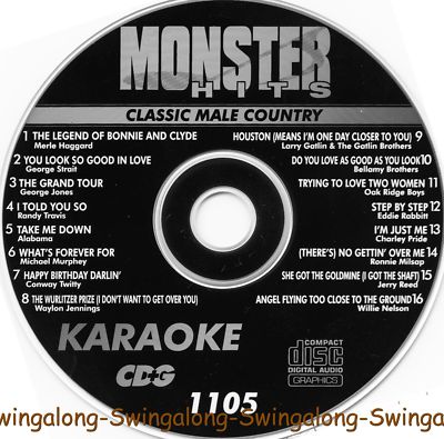 Monster Hits Karaoke CD+G vol-1105 Classic Male Country hits | eBay