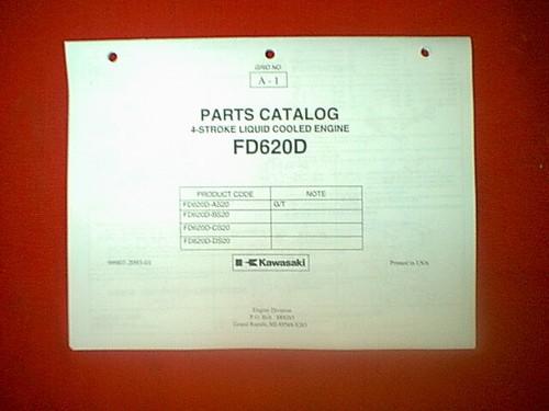 KAWASAKI 4 STROKE LIQUID COOLED ENGINE MODEL FD620D PARTS MANUAL #3 | eBay