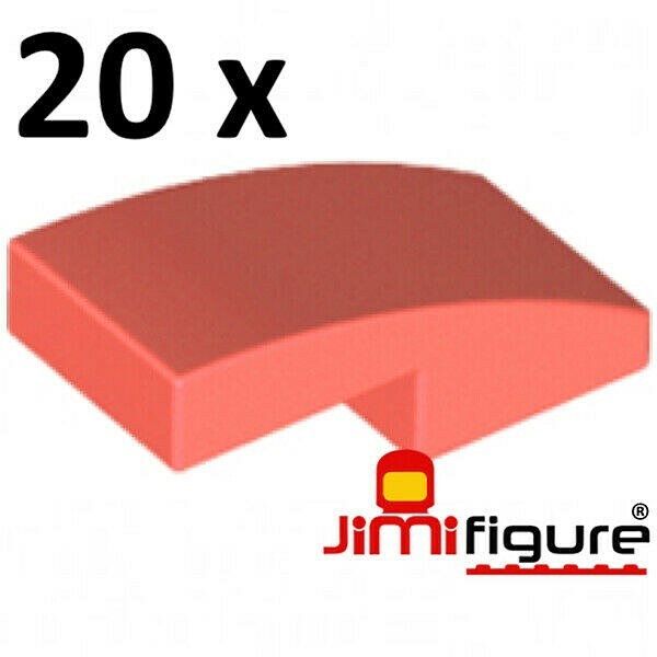 NEW 20 x LEGO Curved Slope 2x1 Coral 11477 Genuine Bulk Plate Bow 2/3 ...