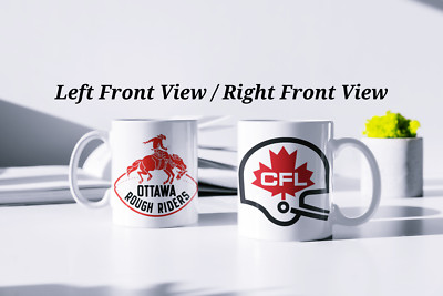 Defunct CFL Ottawa Rough Riders 1960's Logo's Printed White Coffee Mug ...